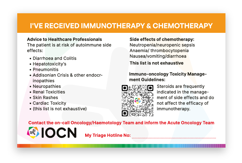 Received Immunotherapy & Chemotherapy Card