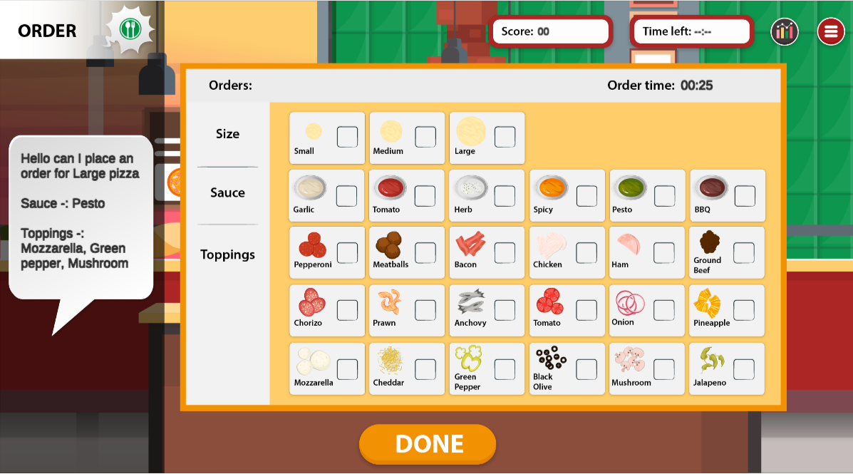 Pizza Game -Improvement simulation - Focus Games Ltd.